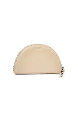 MANDRN Leather Halfmoon Wallet Bone