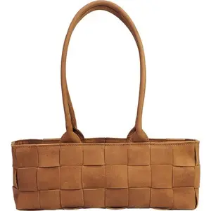 MANDRN Woven Leather Shoulder Bag - Saddle (light)