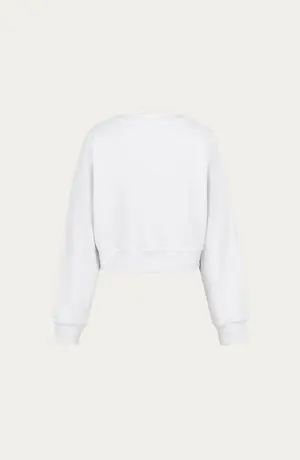 JUANA Hemp Essentials Fleece Cropped Sweater - White