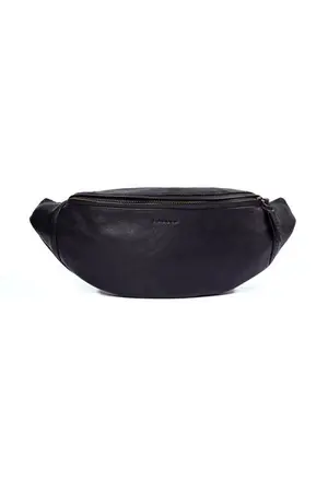 Women's Black Leather Belt Bags