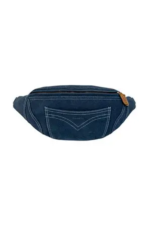 MANDRN Leather Crossbody Bag - Blue