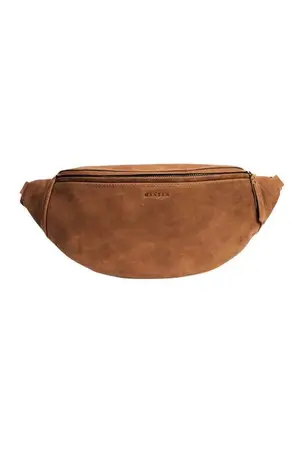 MANDRN Leather Crossbody Bag - Saddle (light)