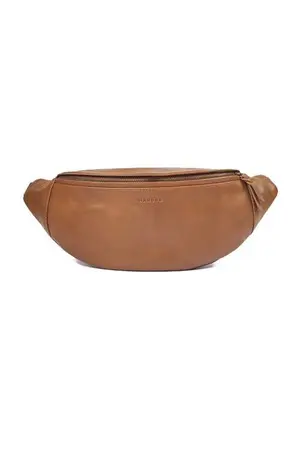 MANDRN Leather Crossbody Bag - Tan