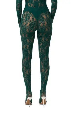 Naked Wardrobe Lace Closed Toe Leggings