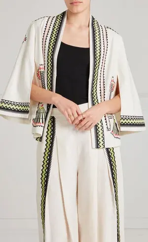 TEMPERLEY LONDON Avalon Embroidered Jacket - Ivory