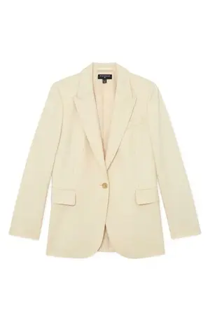 REISS Anya Pickstitch Detail Silk & Wool Blazer