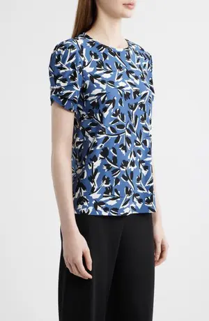 Anne Klein Floral Puff Sleeve Top