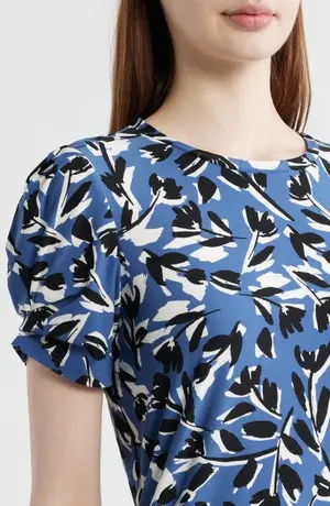 Anne Klein Floral Puff Sleeve Top