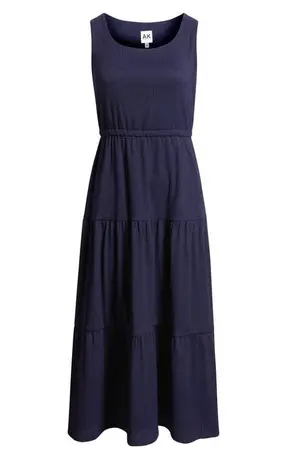 Anne Klein Sleeveless Tiered Midi Dress - Distant Mountain