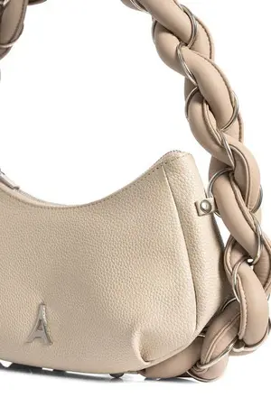 Manière De Voir Somme Leather Shoulder Bag With Rope Handle And Chain Detail