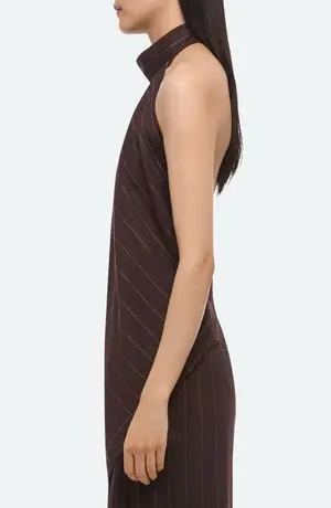 Helmut Lang Pinstripe Linen Blend Halter Top