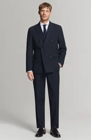 Mango Monaco Slim Fit Double Breasted Suit Jacket