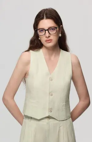 JUANA Hemp Tailored Vest - Light Mint