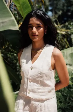 JUANA Hemp Tailored Vest - White