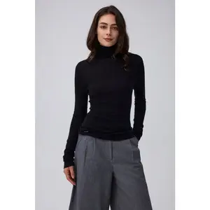 JUANA Ossa Knitted Hemp Turtleneck - Black