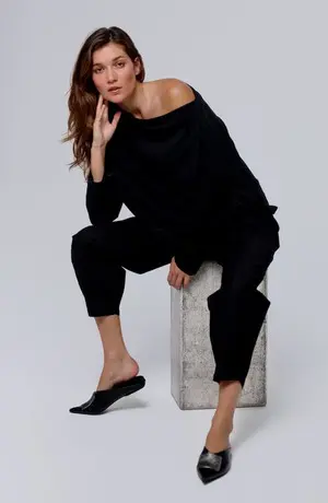 JUANA S Hemp Essentials Off The Shoulder Top - Black