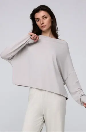 JUANA S Hemp Essentials Off The Shoulder Top - Gray