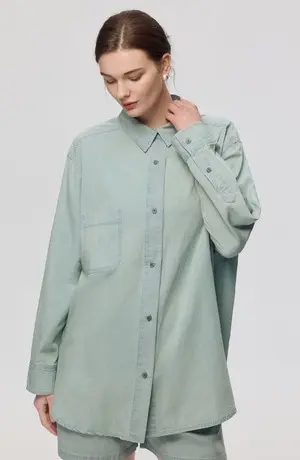 JUANA Lyricist Oversized Shirt - Chambray Blue