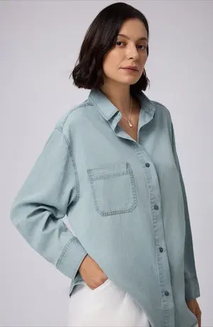 JUANA Lyricist Oversized Shirt - Chambray Blue