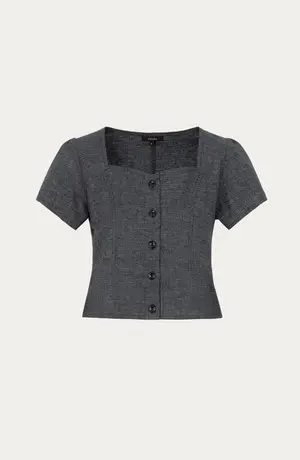 JUANA Hemp Blend Button Front Top