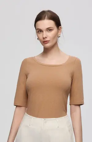 JUANA Hemp Essentials Asymmetrical Neckline Tee