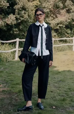 JUANA Aella Mid Rise Relaxed Tapered Pants