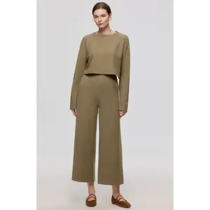 JUANA Aera Pull-on Wide Leg Pants - Olive