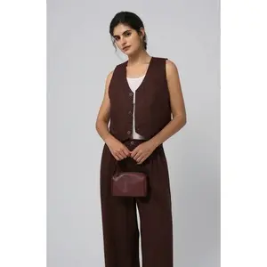 JUANA Hemp Tailored Vest - Brown