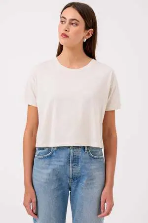 Goldie LeWinter Drew Cropped T-shirt - White Sand