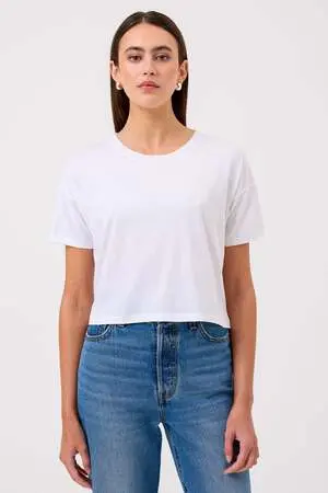 Goldie LeWinter Drew Cropped T-shirt - White