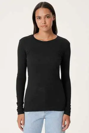 Goldie LeWinter Signature Slub Long Sleeve Tee - Black