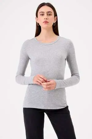 Goldie LeWinter Signature Slub Long Sleeve Tee - Gray Heather