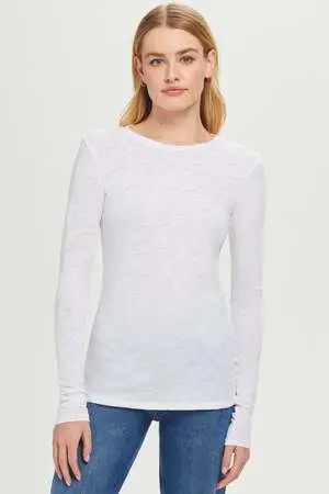 Goldie LeWinter Signature Slub Long Sleeve Tee - White