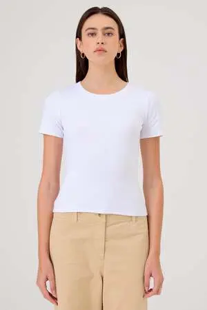 Goldie LeWinter Camille Ribbed Tee - White