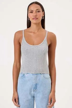 Goldie LeWinter Ellie Cropped Cami - Gray Heather