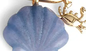 Madewell Semiprecious Bead Carabiner Charm Necklace With Lazuli Pendant - Lapis