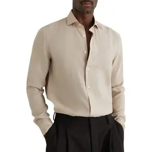 REISS Oscar Regular Fit Button-up Shirt - Stone