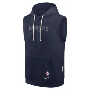 Nike New England Patriots Sleeveless Pullover Hoodie - Blue