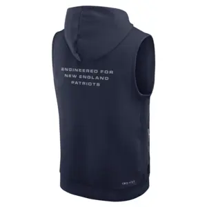Nike New England Patriots Dri-fit Sleeveless Pullover Hoodie - Blue