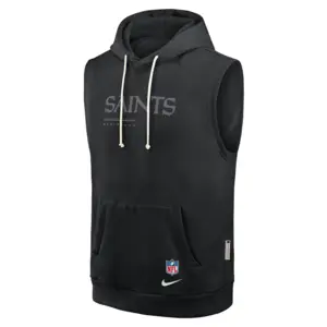 Nike New Orleans Saints Sideline Dri-fit Sleeveless Pullover Hoodie - Black