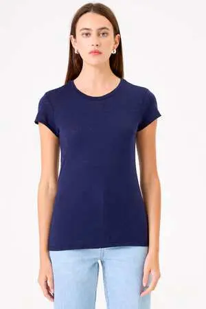 Goldie LeWinter Signature Slub Crewneck T-shirt - Navy