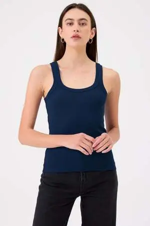 Goldie LeWinter Angeline Ribbed Tank - Navy