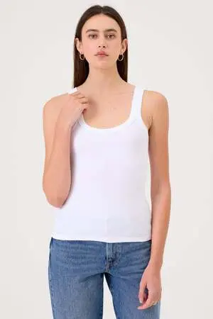 Goldie LeWinter Angeline Ribbed Tank - White