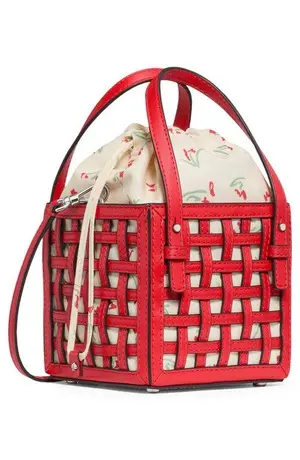 Kate Spade New York Woven Leather Bucket Bag