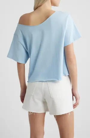MERCH TRAFFIC Nirvana Graphic Print Off-the-shoulder Cotton T-shirt