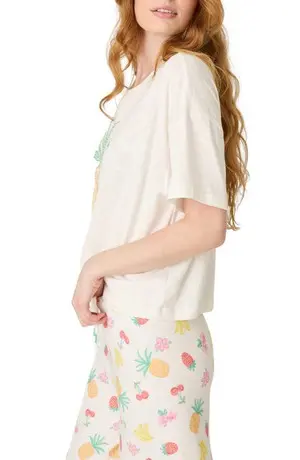PJ Salvage Viva La Vida" Embroidered Pineapple T-shirt