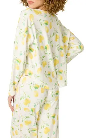 PJ Salvage La Dolce Spritz Long Sleeve Pajama Top - Ivory