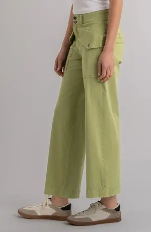 Kut From The Kloth Flap Pocket High Waist Ankle Wide Leg Pants