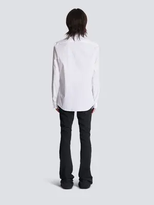Balmain Embroidered Collar Poplin Shirt