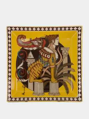 La DoubleJ Sphynx Porcelain Trinket Tray - Yellow